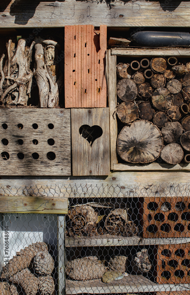 Insect hotel made from recycled material. hotel for pollinating insects ...