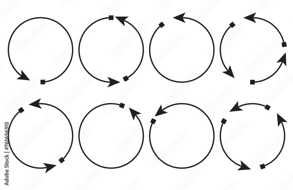 Circle arrow clipart isolated Stencil recycle symbol . isolated on ...