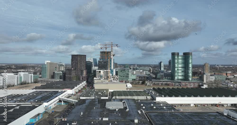 The skyline of the city Utrecht, The Netherlands, Utrecht centraal ...