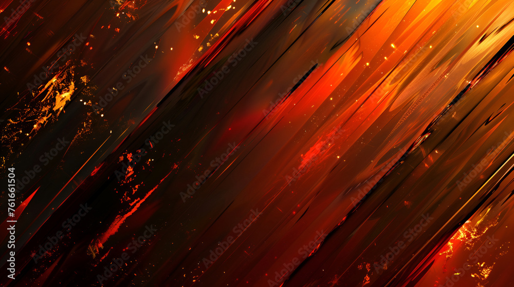 Luminous streamer - neon bright lines on black background, Dark red ...