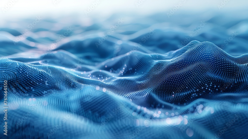 A fluid formation of hexagons rippling across a digital ocean ...