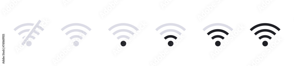 Wi-Fi Icon set symbol. Collection of stock vector images depicting ...