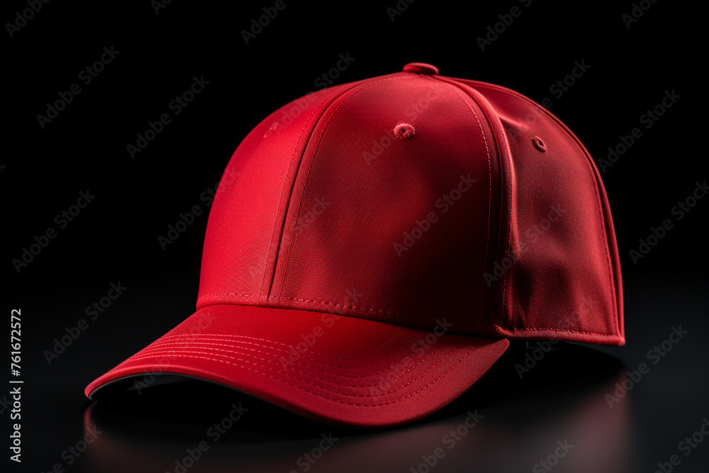 Red baseball cap isolated on white background. 3d render. Mock up Stock ...