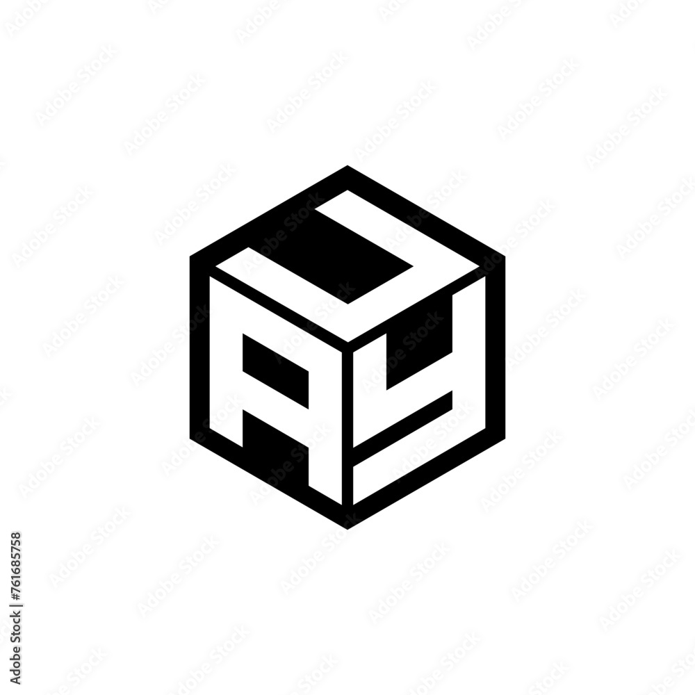 AYU letter logo design with white background in illustrator, cube logo ...