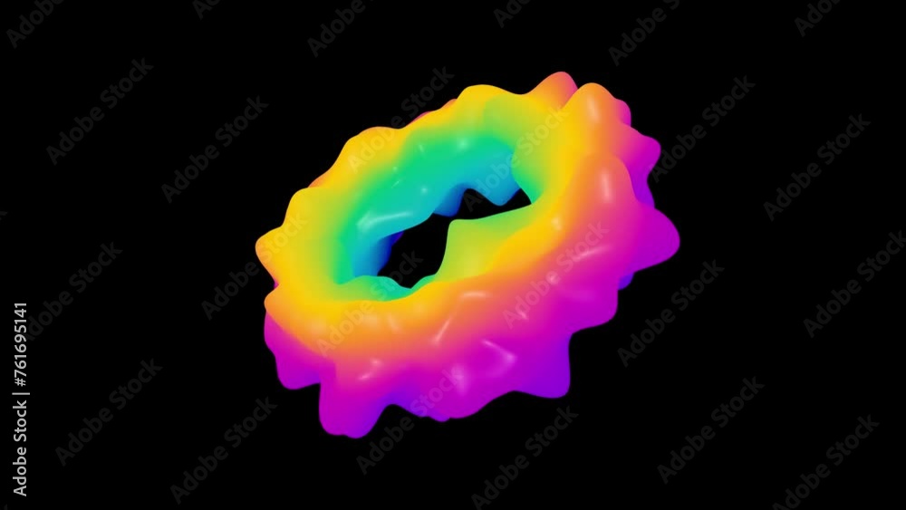 looped 3d animation spherical waves of a molecule structure of a ...