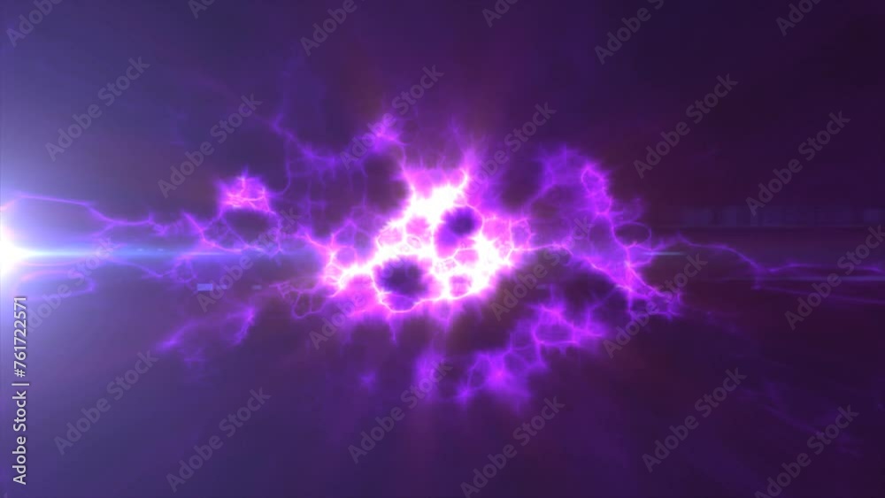 Purple energy glowing magic waves and electric lightning charges high ...