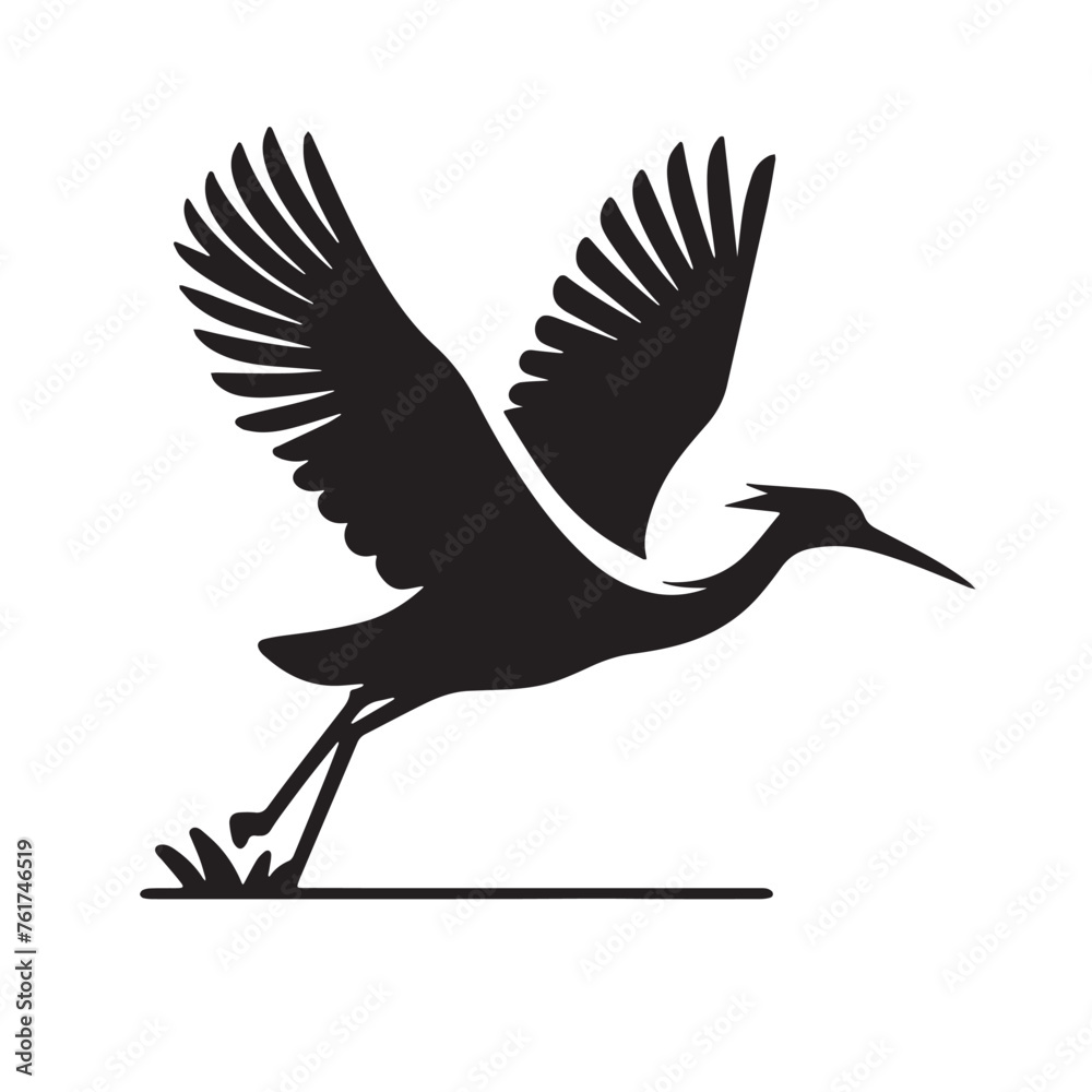 Vetor de Classic King Rail Bird Silhouette Art, Vintage King Rail Bird ...