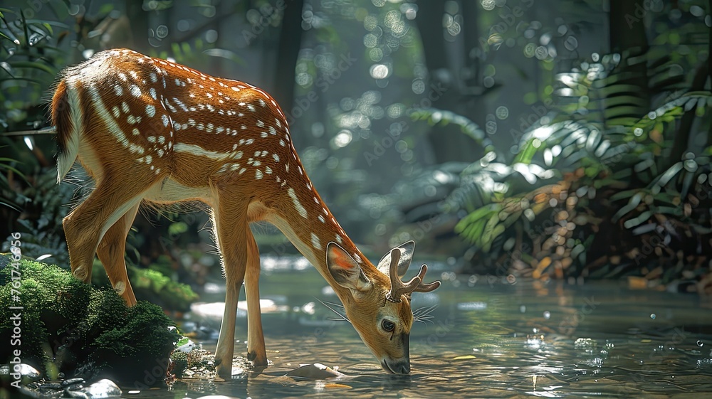 a tropical stream as Sika deer wander along its banks, inviting you to ...