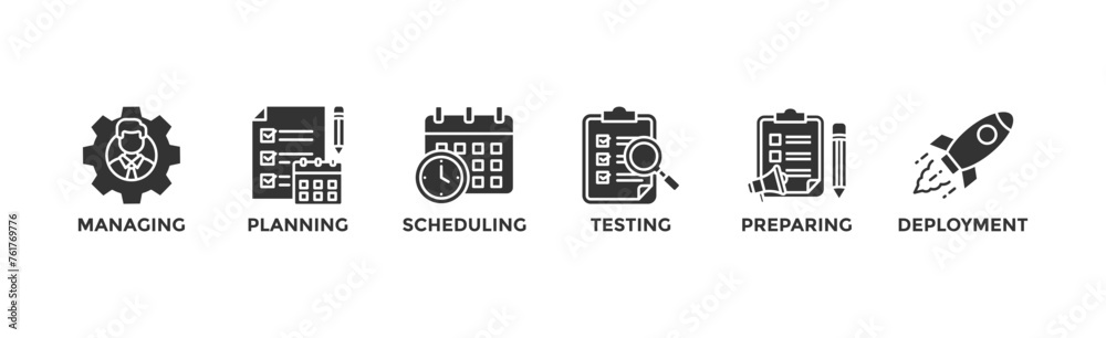 Release management banner web icon vector illustration concept with ...