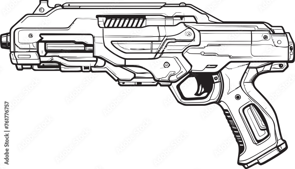 Nano Cannon Futuristic Gun Emblematic Design Photon Phaser Black Logo ...