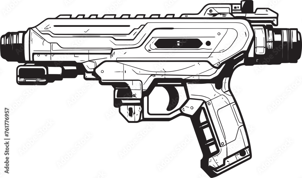 Neutron Shooter Futuristic Weapon Icon Electropulse Gun Black Logo ...