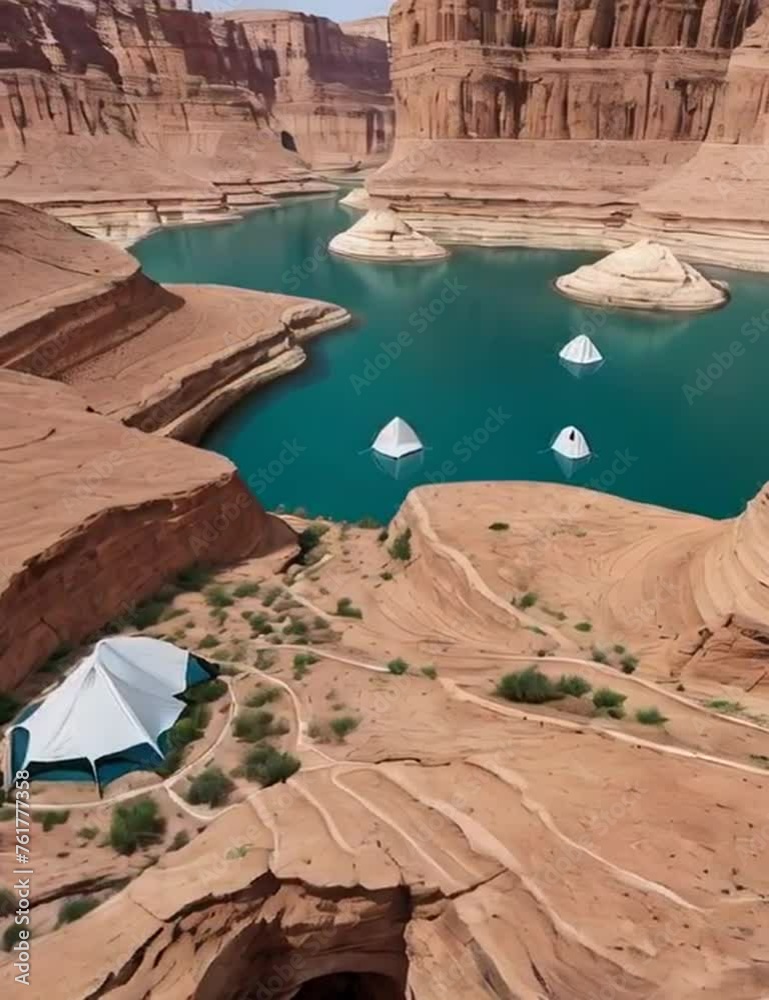 Vidéo Stock Create a transparent background image of a canyon with ...