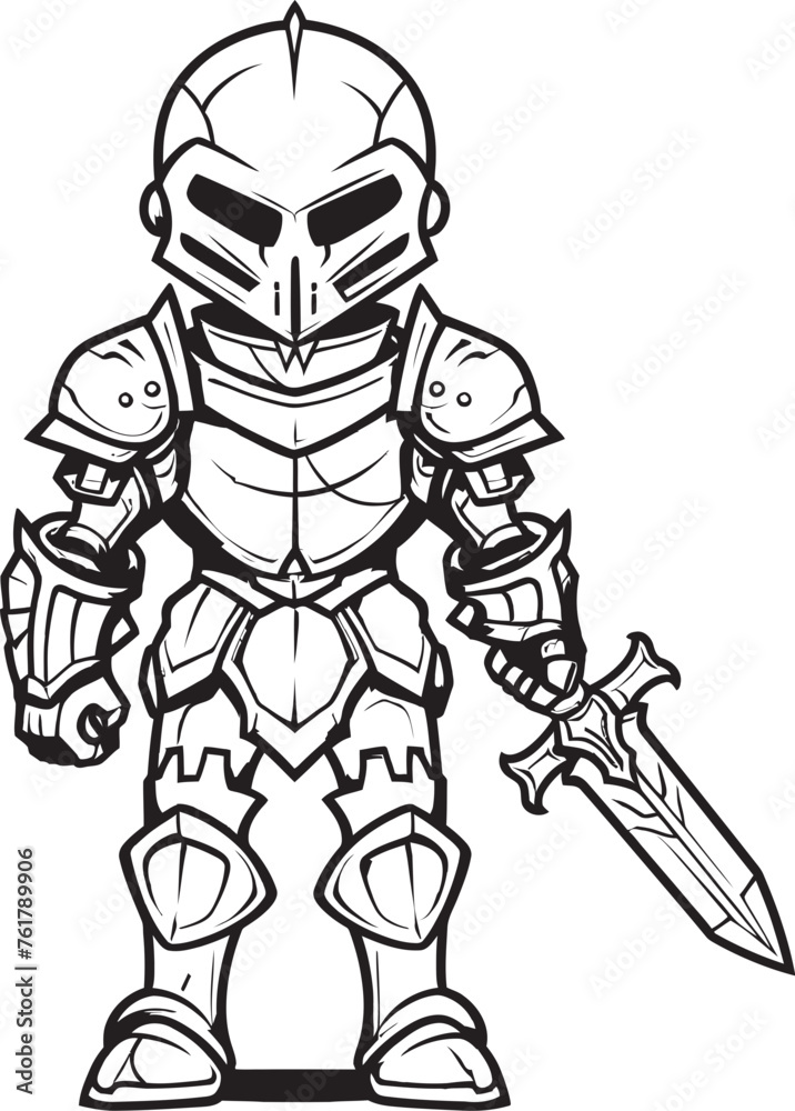Phantom Sentinel Skeleton Knight Symbol in Black Vector Shadowed Knight ...
