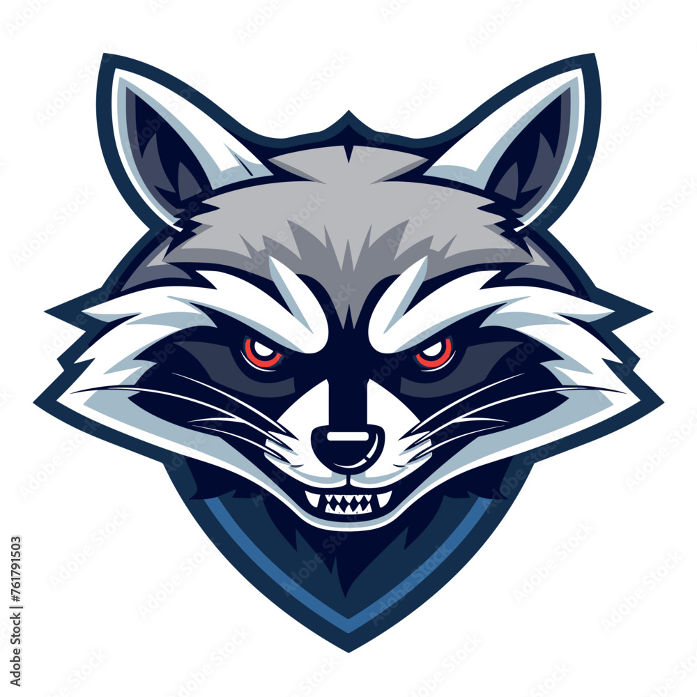 Vector esports logotype raccoon on white background, logo raccoon, icon ...