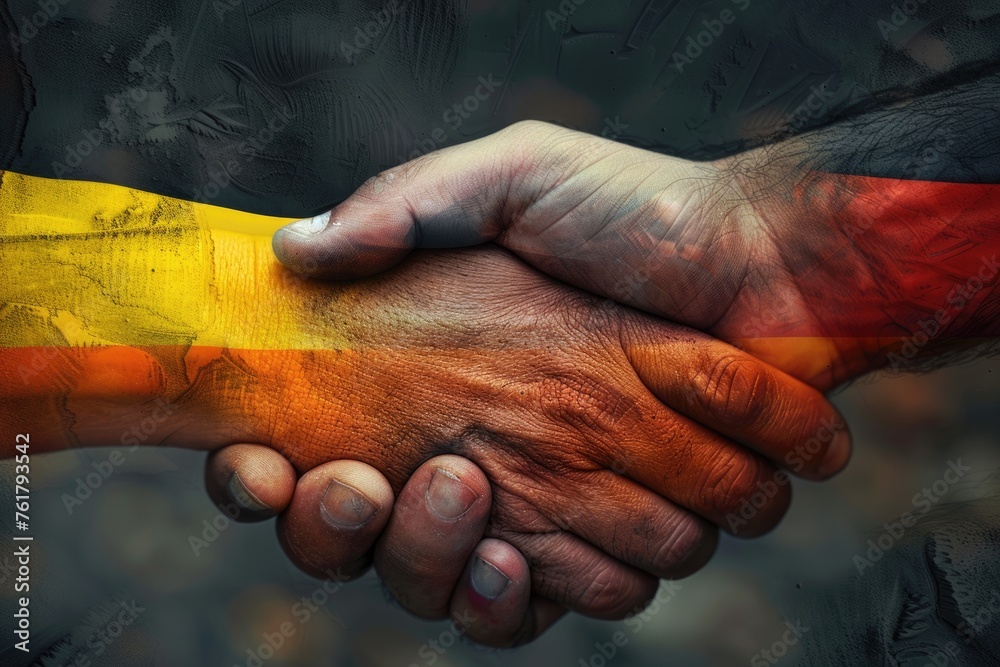 Auf Deutsch - Handwritten German Text on Flag Background Symbolizing ...
