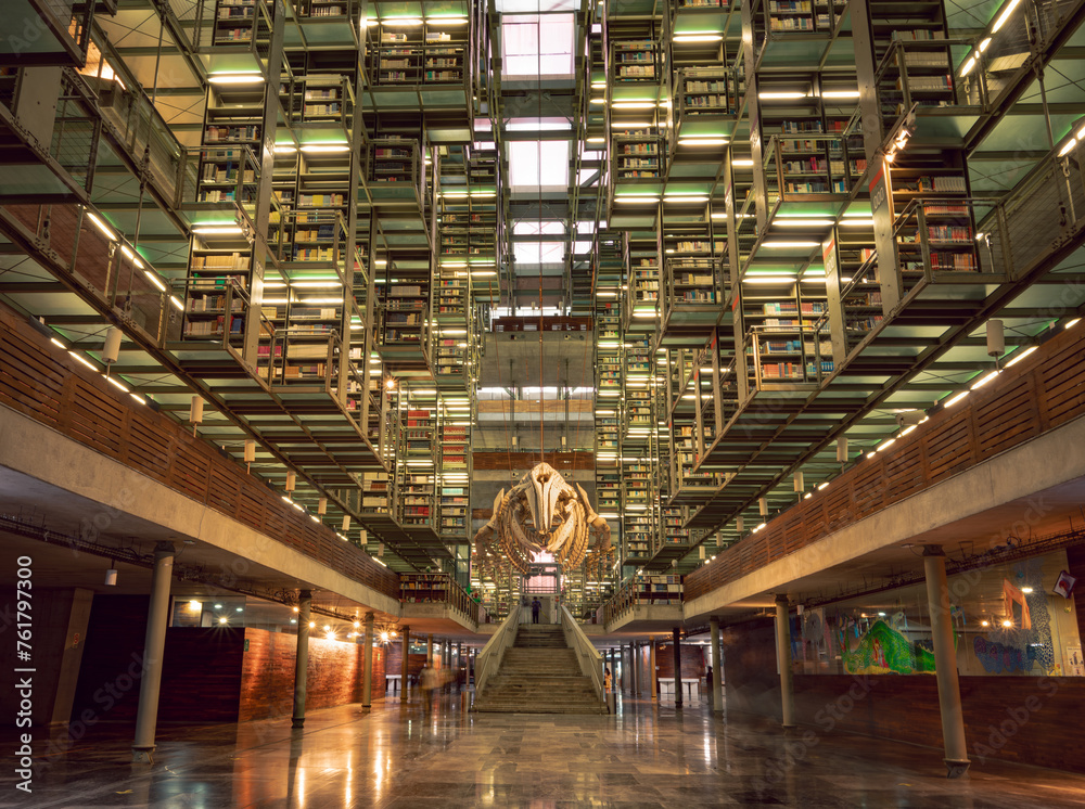 Interior view of architectural Vasconcelos Library (Biblioteca ...