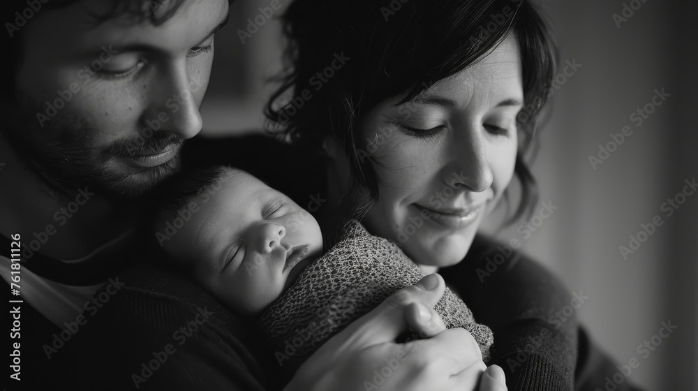 In a black and white photo, a couple shares a moment of affection and ...