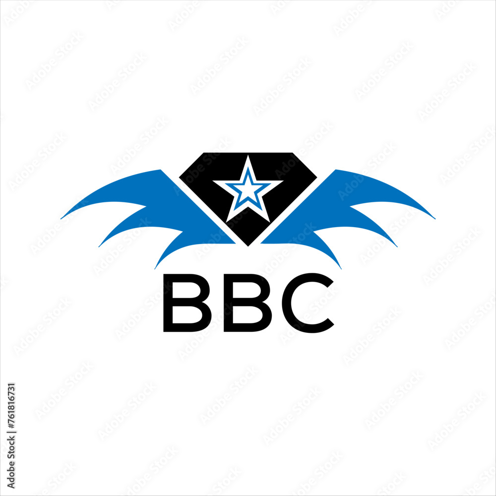 BBC letter logo. technology icon blue image on white background. BBC ...