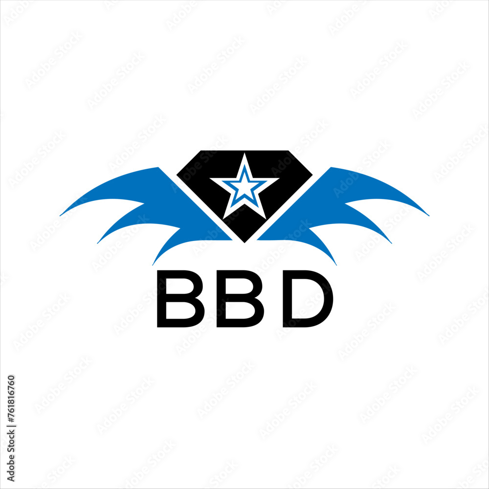 BBD letter logo. technology icon blue image on white background. BBD ...