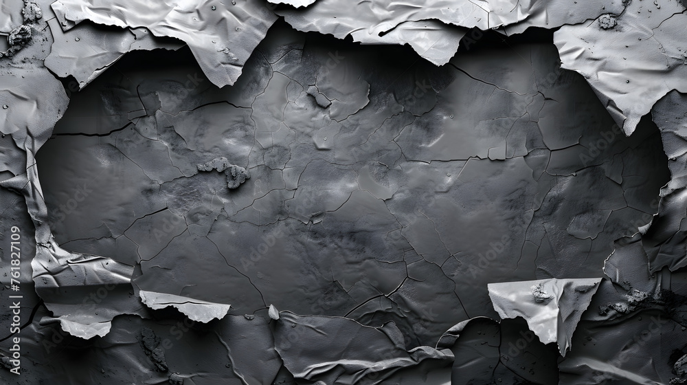 Realistic Mockup of Damaged Steel Sheet: Ragged Tears and Cracked Edges ...