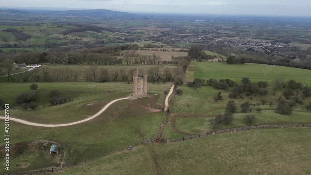 Broadway Tower, in the Cotswolds, Rural England, UK. Known as the ...