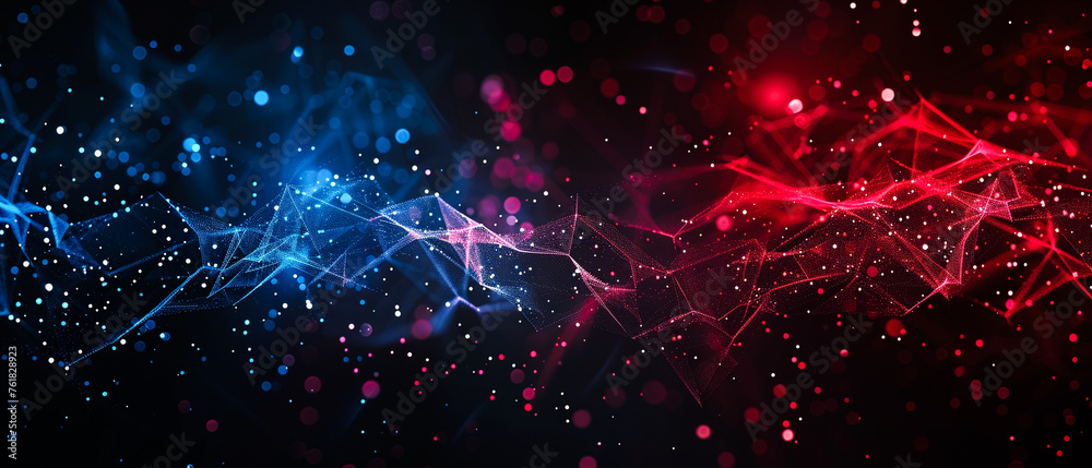 Elevate your designs with this abstract ultra-wide blue-red neon purple ...