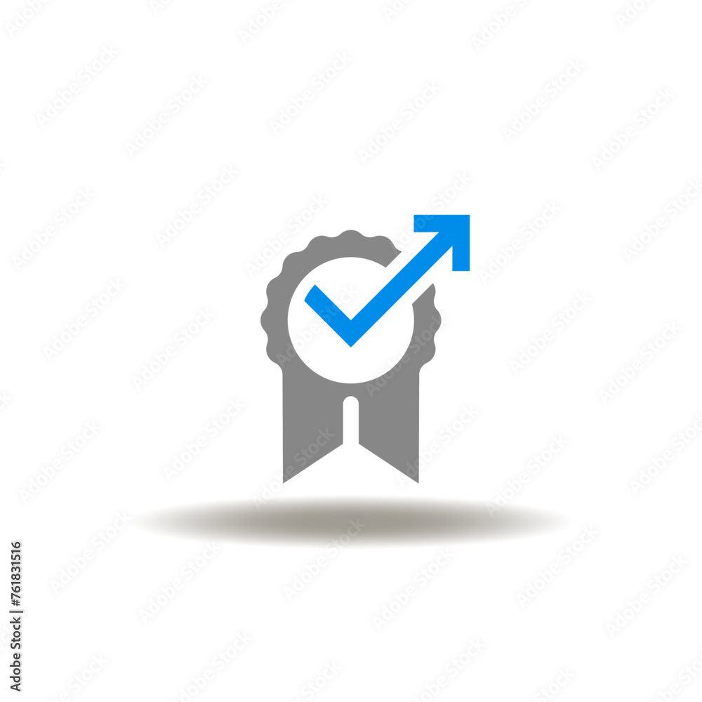 Vector illustration of seal or stamp or reward or label with growth ...