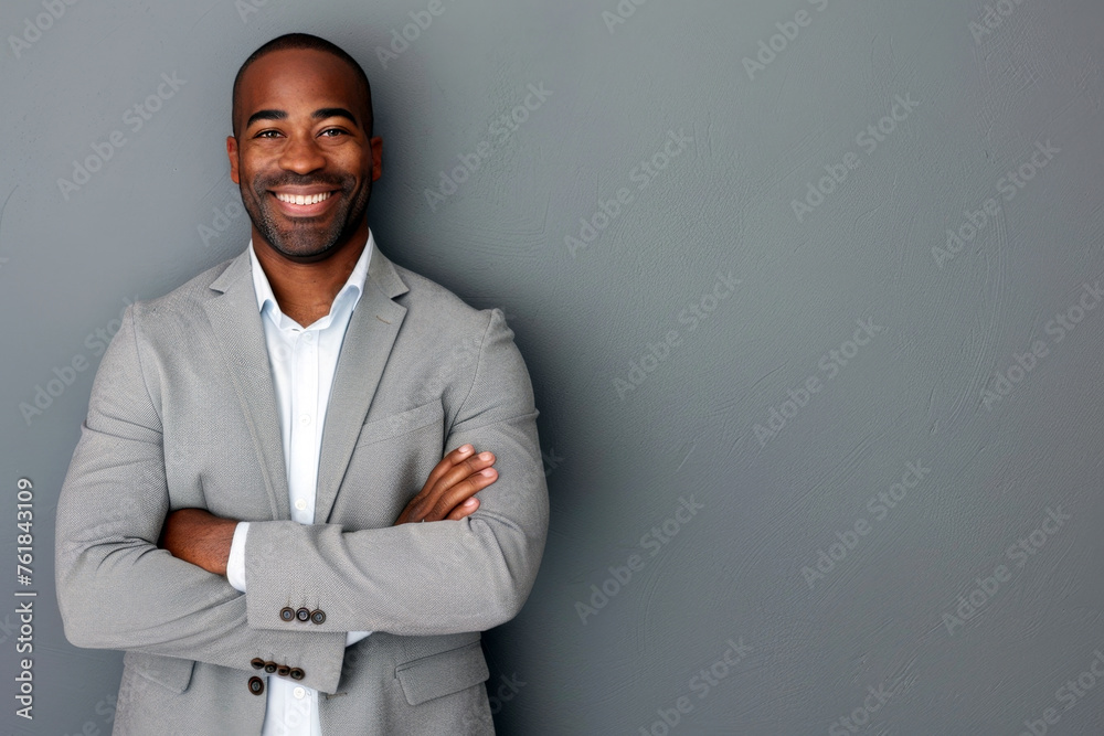Confident african american businessman. A poised and cheerful African ...