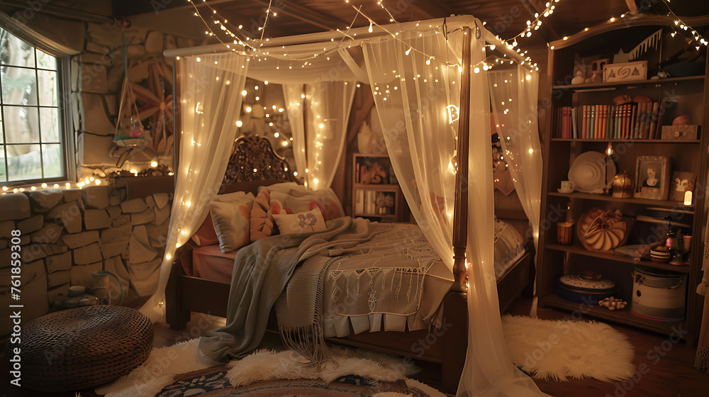 A magical kids' room transformed into a fairy tale kingdom, with a ...