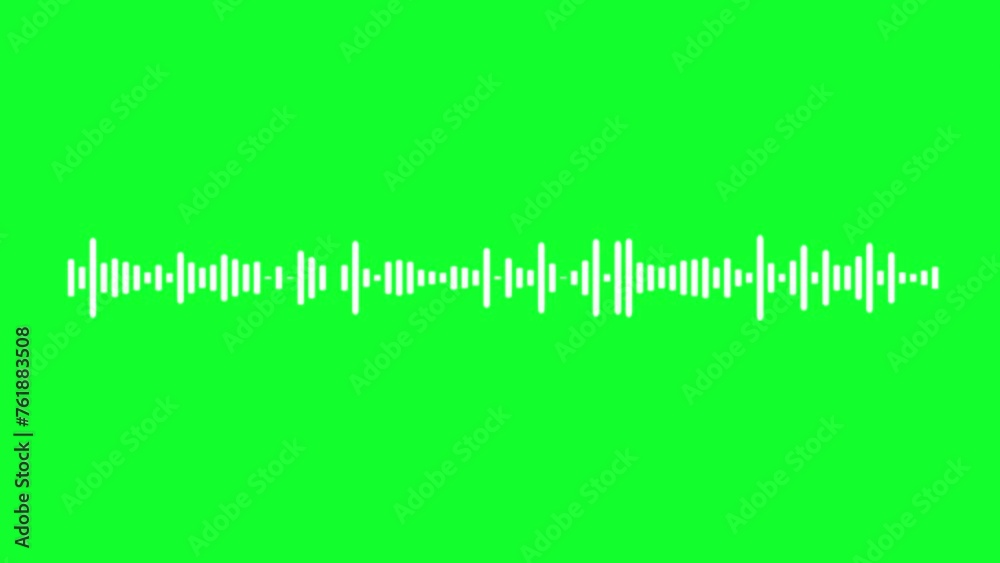 Sound wave looping on a green screen. audio wave or frequency digital ...