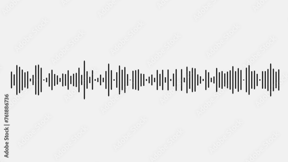 Vidéo Stock audio wave white background, black audio frequency sound ...