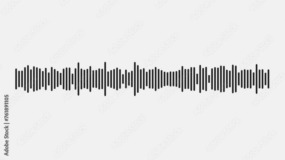 White and black audio visualization animation. digital audio spectrum ...