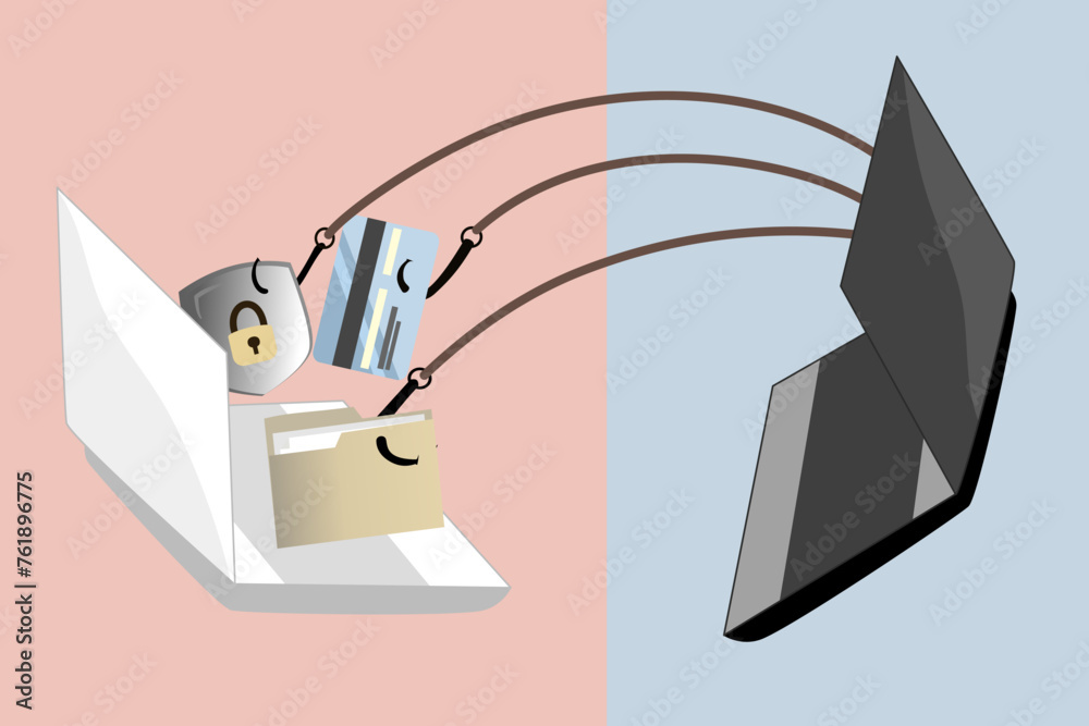 Phishing scam, hacker attack and web security vector concept ...
