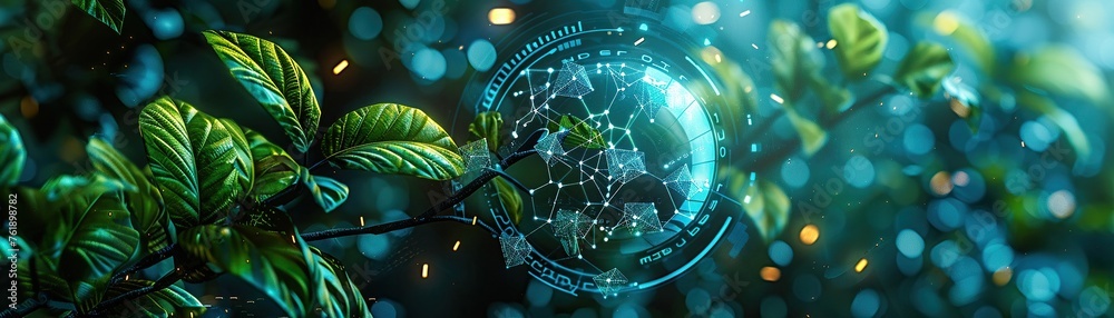 Integrating elements of nature and modern technology to symbolize the ...