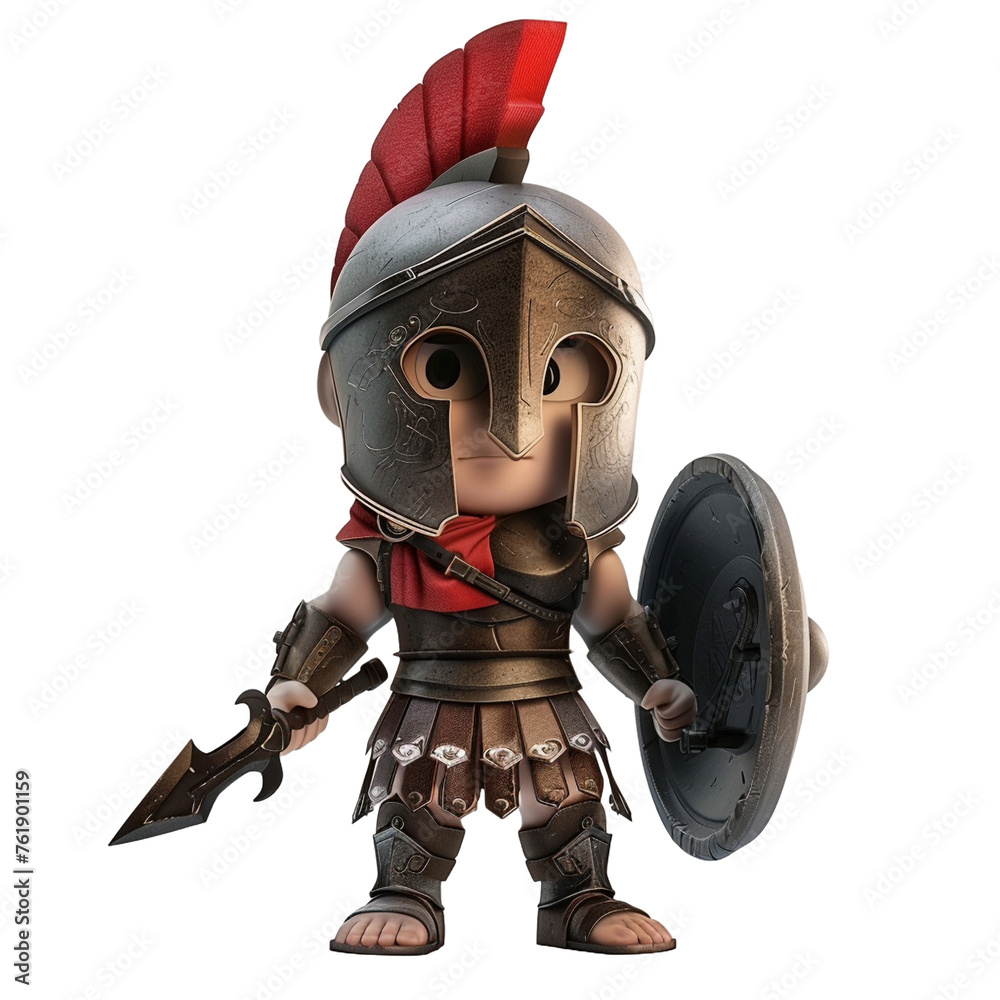 spartan warrior - vector cartoon illustration isolated on white ...