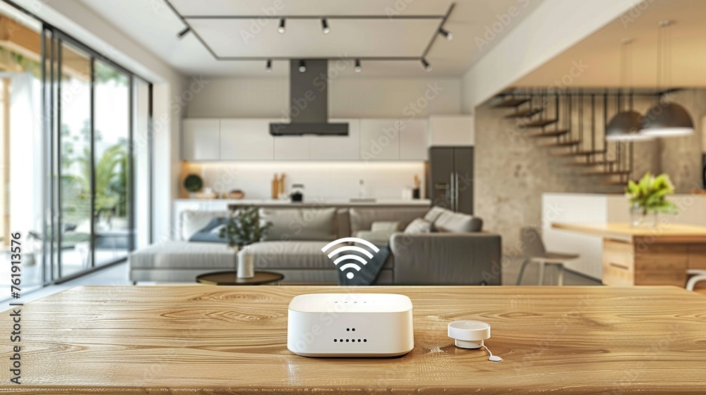 Mesh Wi-Fi network setup in a smart home, providing seamless internet ...