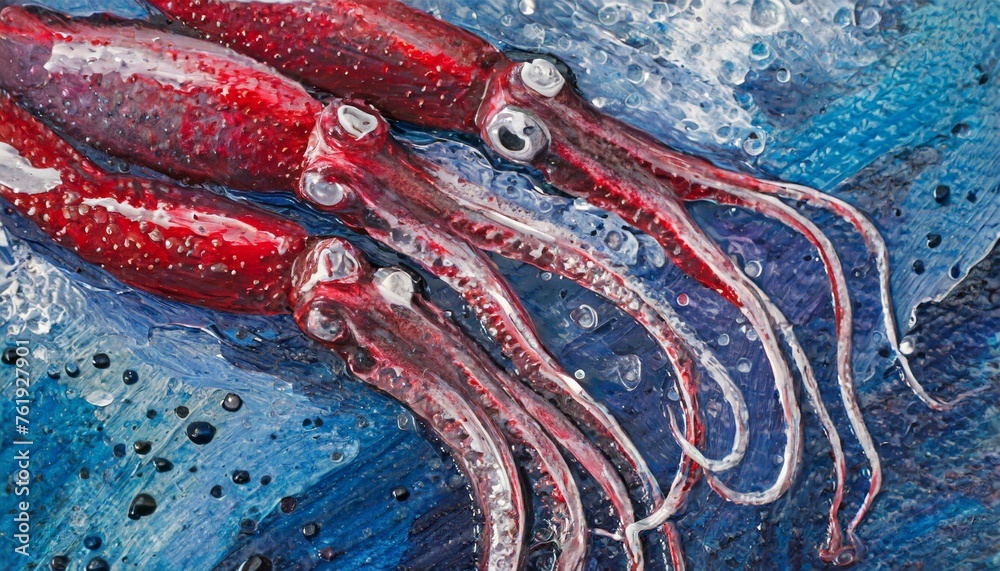 Pintura abstracta y arte de texturas inspiradas en calamares. Stock ...