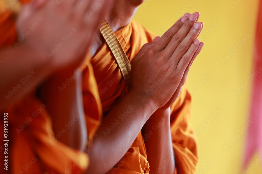 Monks are performing Buddhist rituals to pray for the souls of the ...
