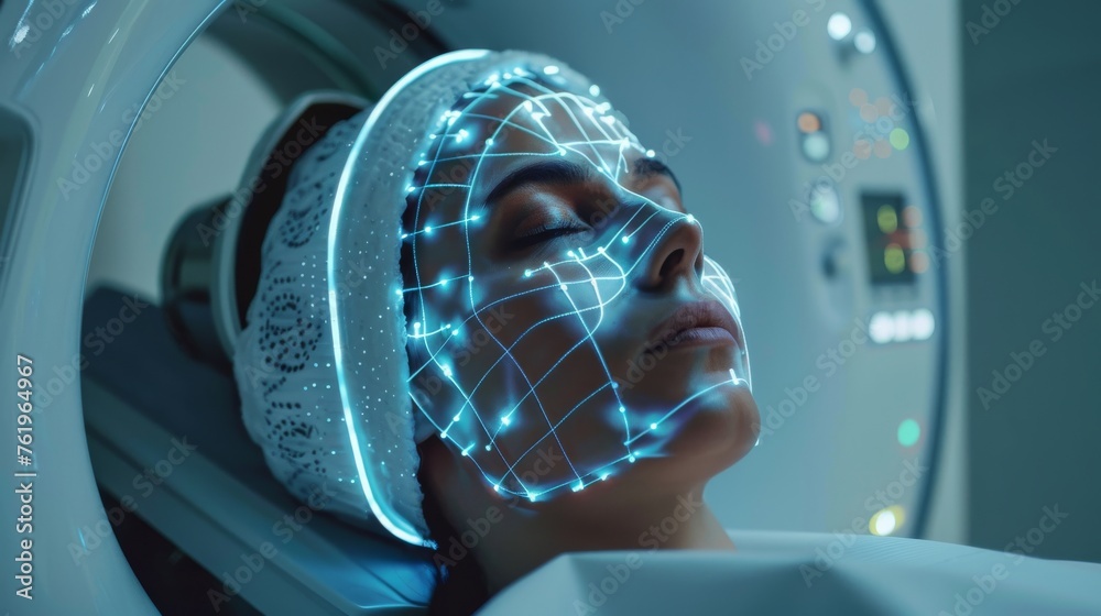 3D hospital brain scan Advanced MRI or CT scan medical diagnosis ...