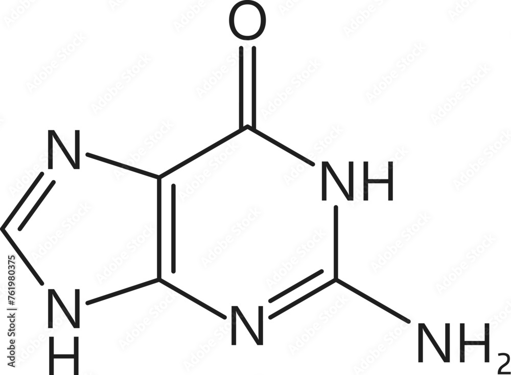 Photo & Art Print Guanine nucleic acid, nitrogenous base, nitrogen and ...