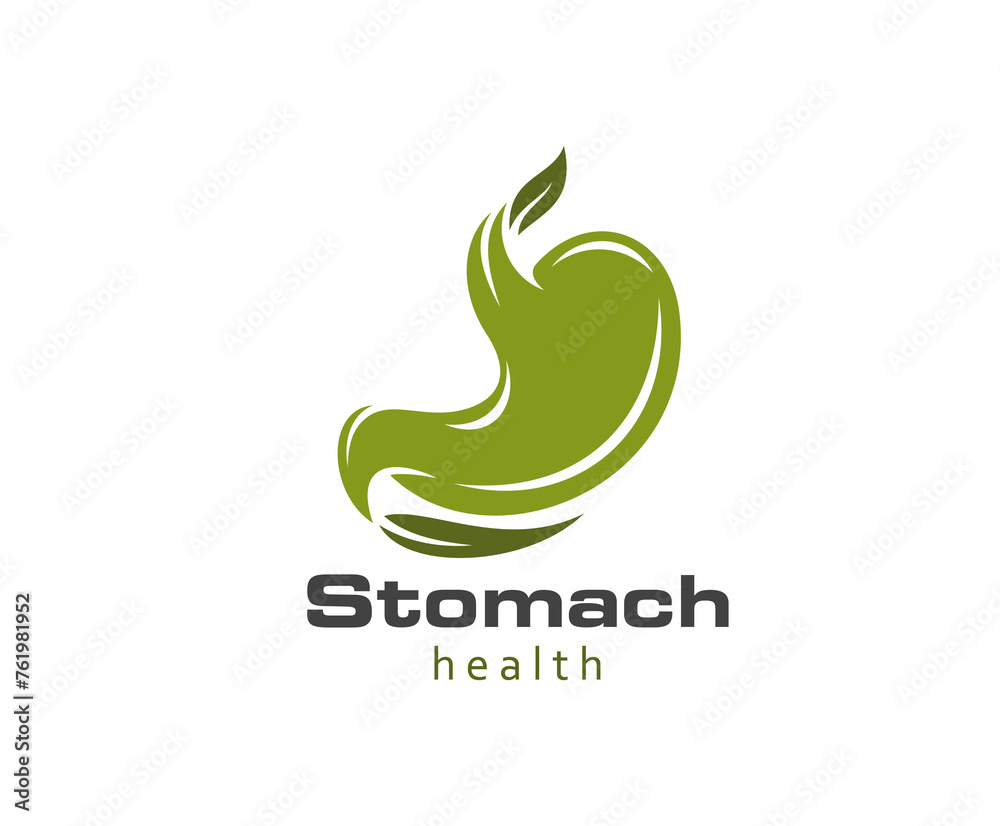 Stomach health icon for digestion and gut care or gastro medicine ...