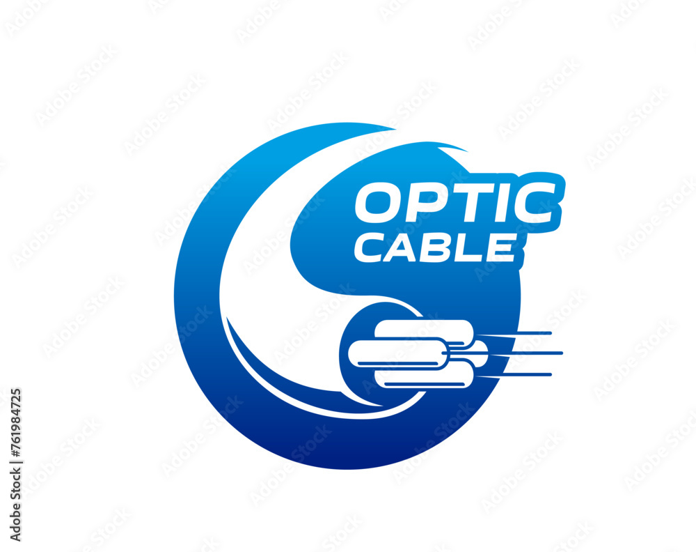 Fiber optic cable for telecommunication technology icon or internet ...