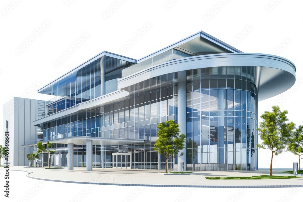 3D Render of state-of-the-art convention center with conference halls ...