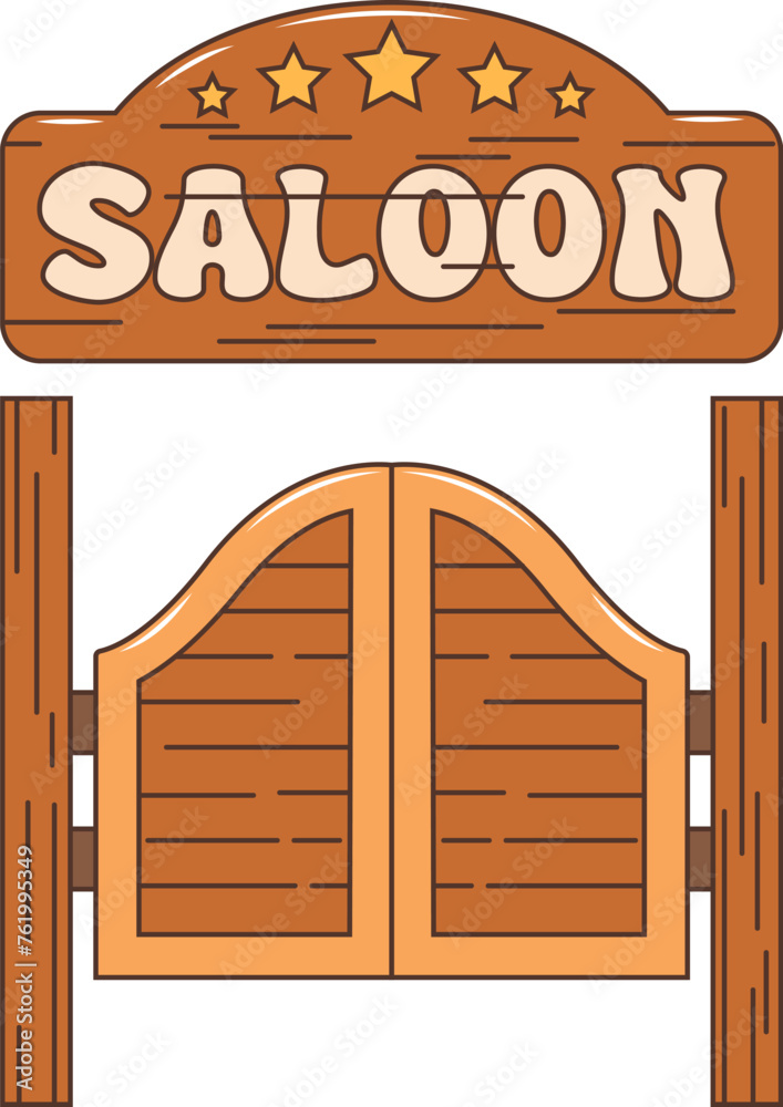 Wild west western groovy saloon gate, made of swinging, batwing-style ...