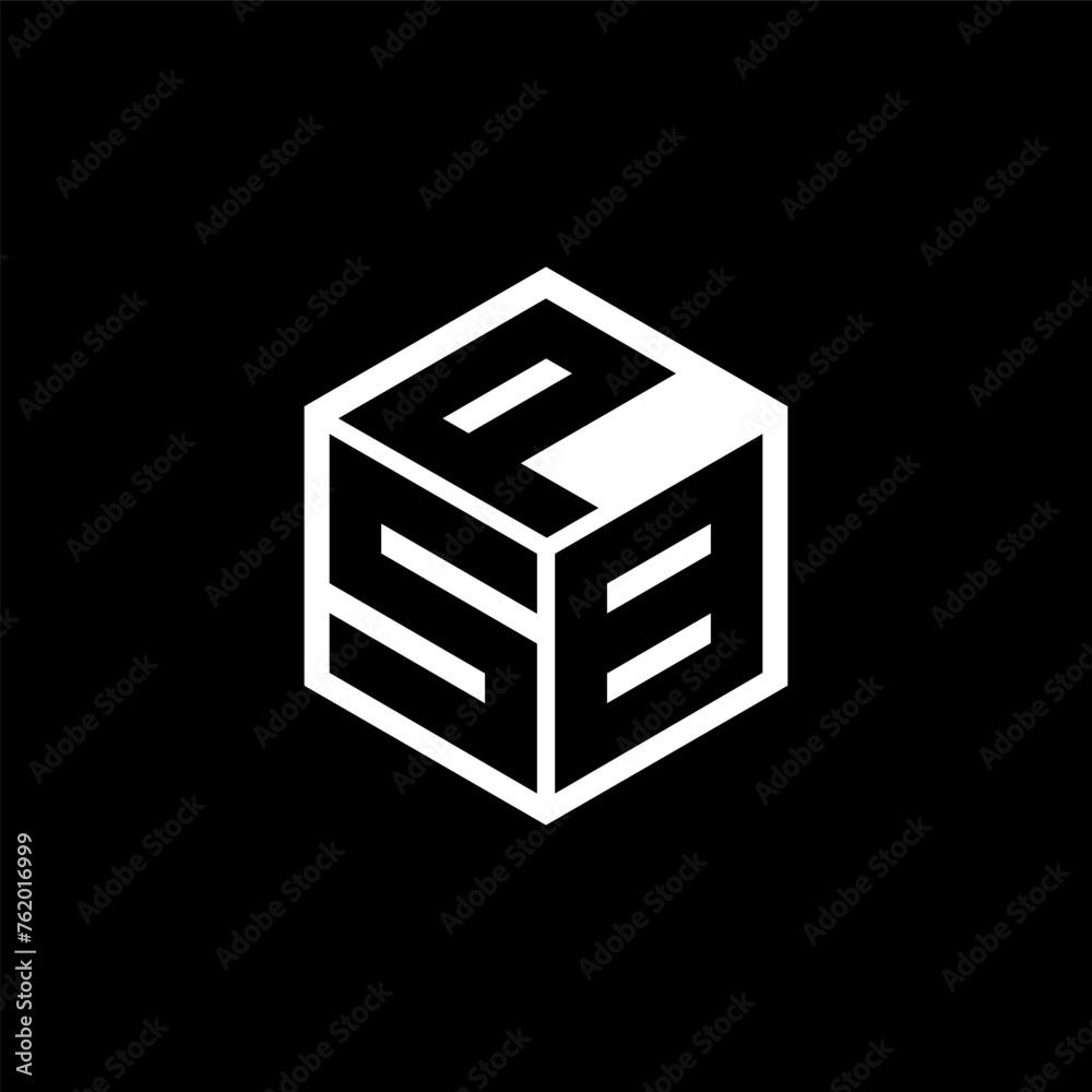 SBP letter logo design with black background in illustrator, cube logo ...