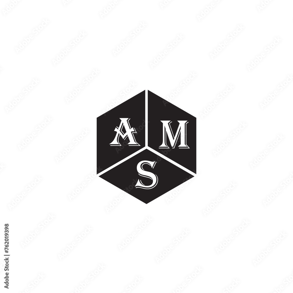 AMS letter logo design on white background. AMS creative initials ...