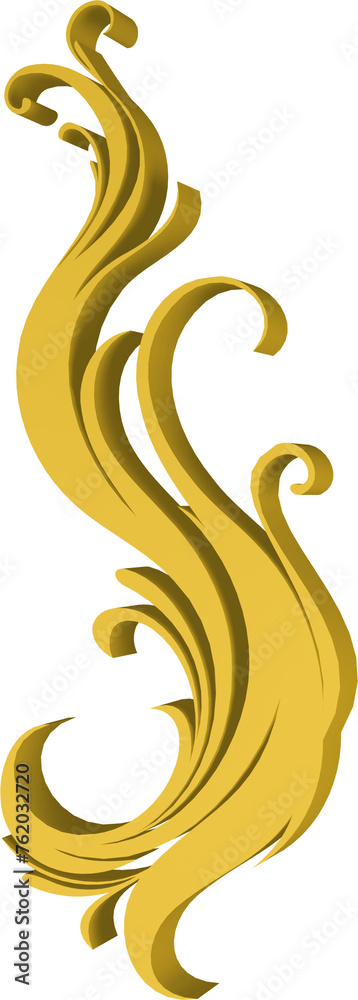 3D illustration render of abstract fire symbol of different shapes and ...