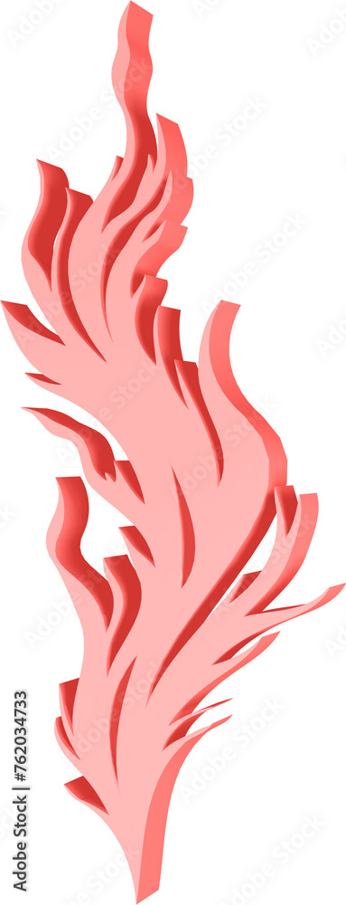 3D illustration render of abstract fire symbol of different shapes and ...