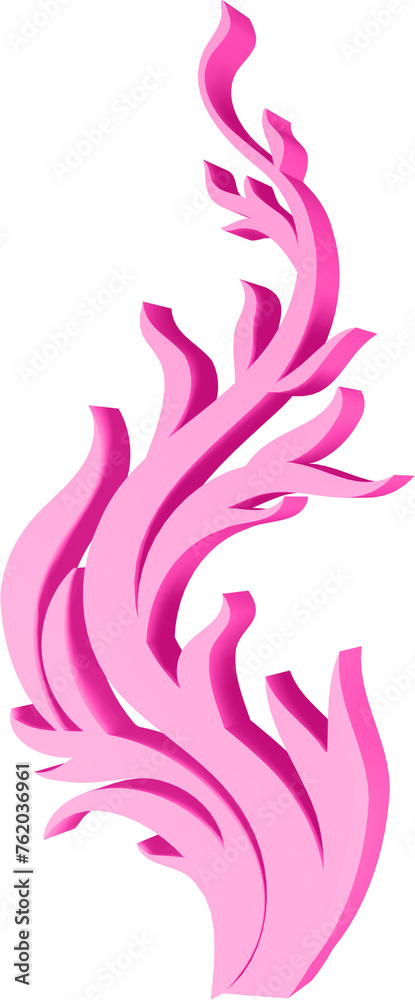 3D illustration render of abstract fire symbol of different shapes and ...