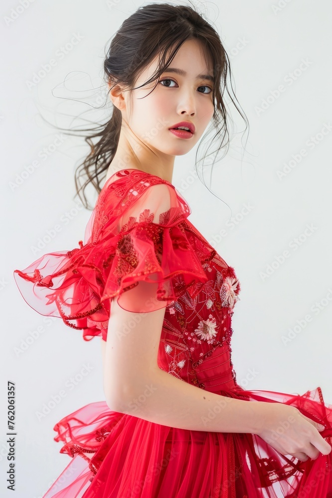 Portrait of a pretty young woman super model of Japanese ethnicity ...